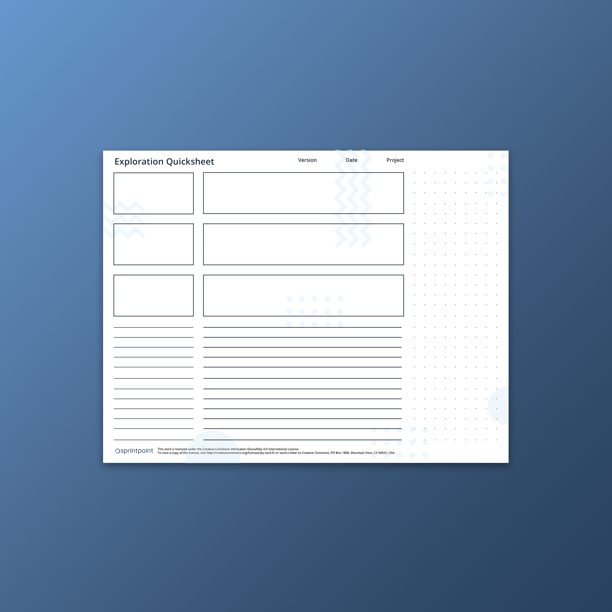 Exploration Quicksheet